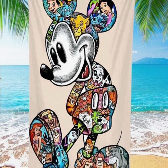 Bath | Colorful Cartoon Character Beach Towel | Poshmark